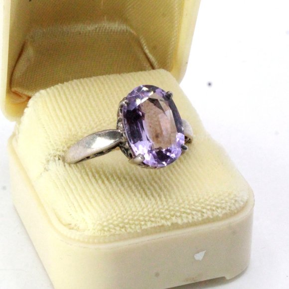Jewelry | Sterling Silver Clear Amethyst Faceted Stone Ring | Poshmark